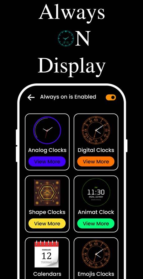 Always on Display - AOD -Screen On - Digital Clocks - Animation Clocks - Emoji Wallpapers by ...
